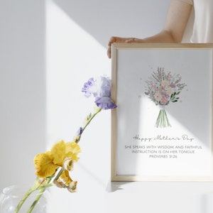 Christian Mothers Day Posters Bible Verse Cards Church Sign for Mothers ...