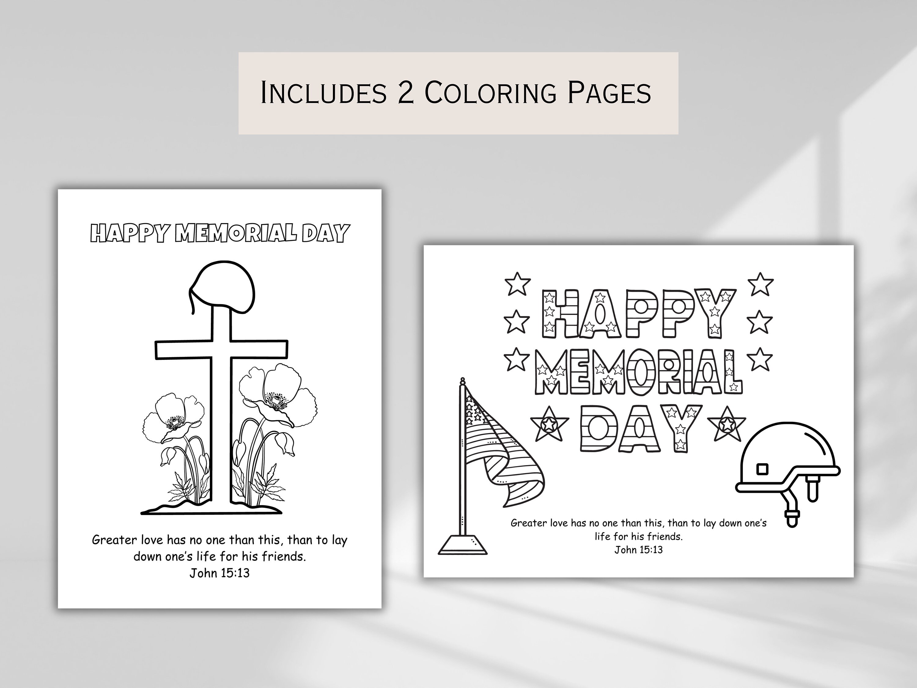 Christian Memorial Day Coloring Pages Memorial Day Craft Printable ...