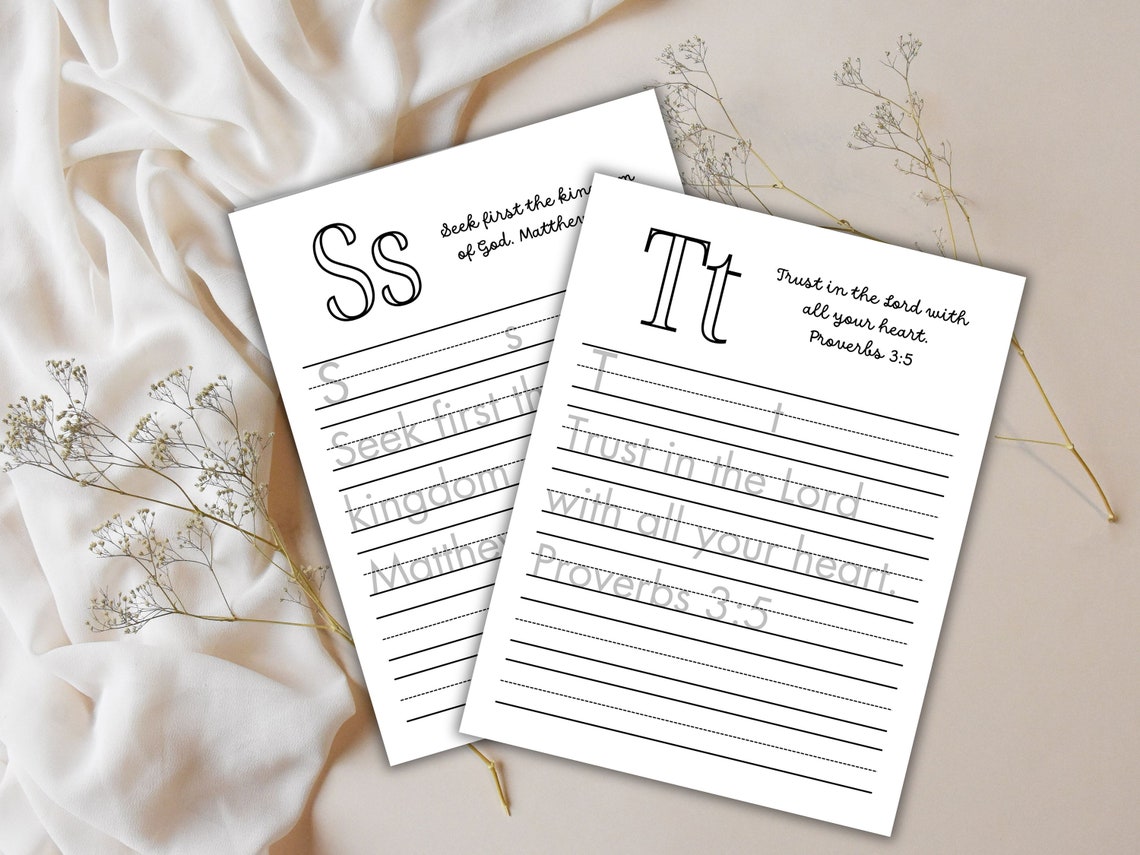 Printable ABC Tracing Bundle Scripture Alphabet Tracing Worksheets ...