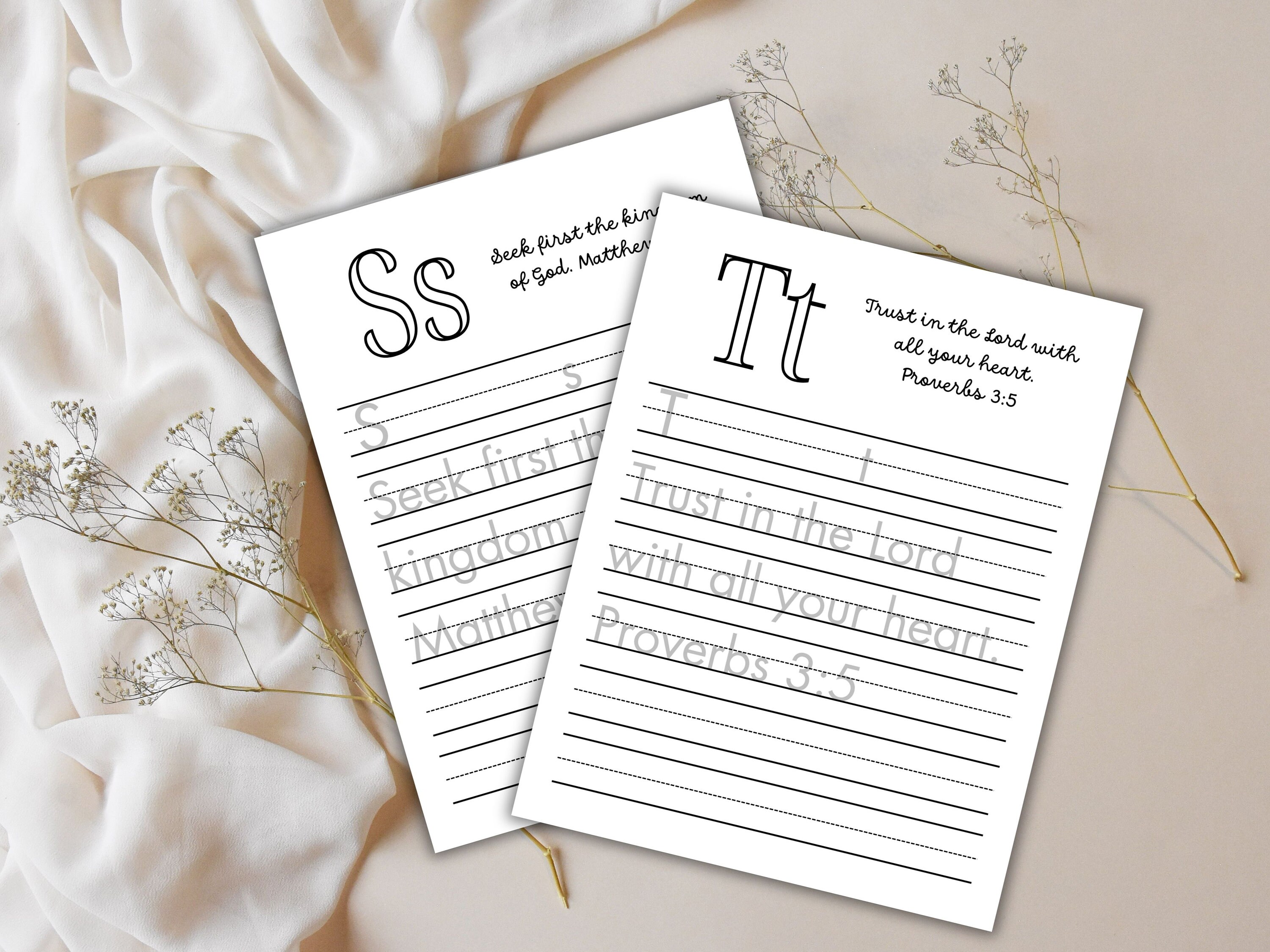 Printable ABC Tracing Bundle Scripture Alphabet Tracing Worksheets ...