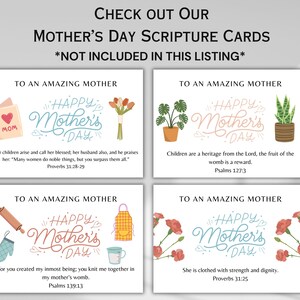 Christian Mothers Day Bible Verse Cards Church Gift Tag for Mothers ...
