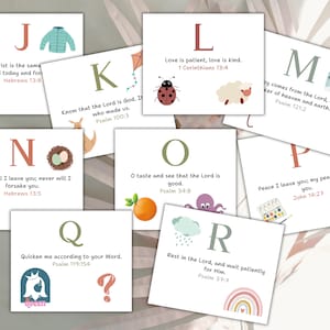 ABC Bible Verse Flashcards Scripture Card Printable Alphabet Bible ...