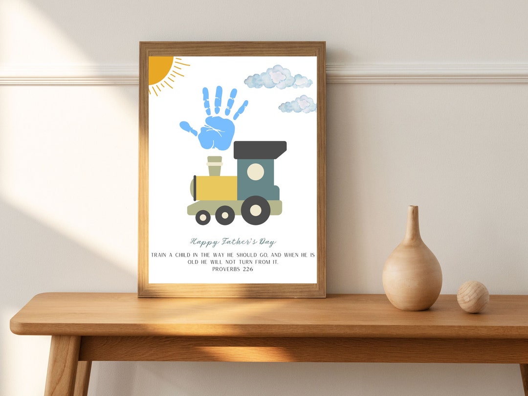 Christian Fathers Day Craft for Dad Handprint Art From Kids Printable ...