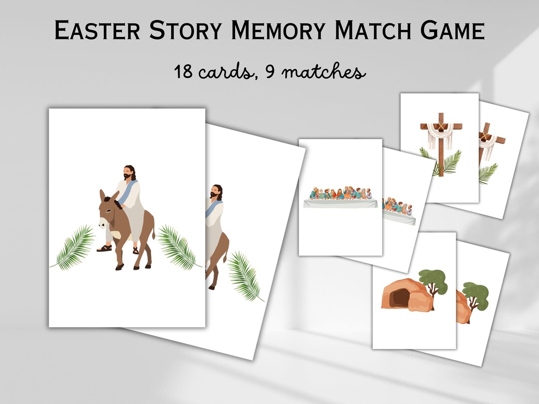 Christian Easter Memory Matching Game for Kids, Children | Sunday ...