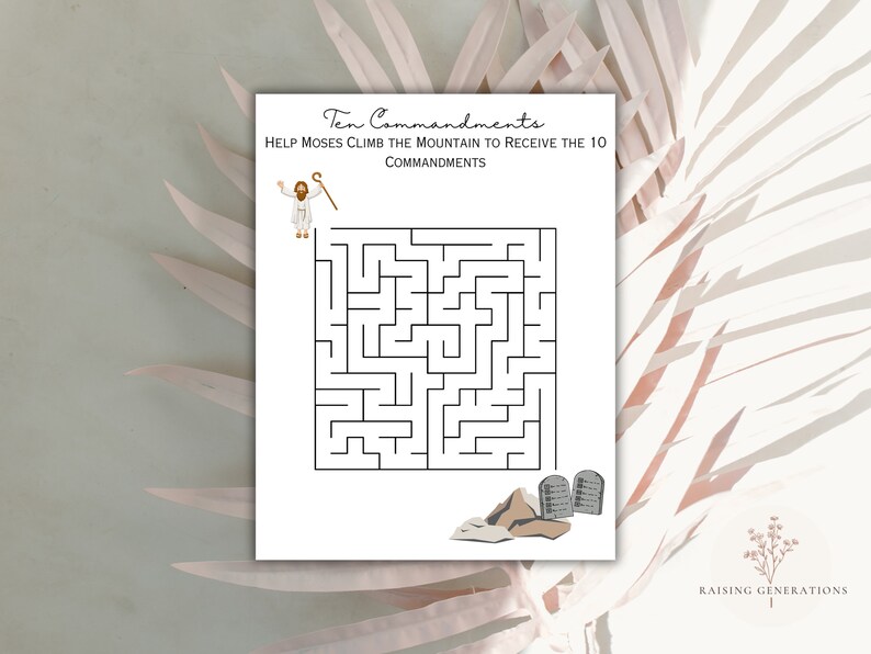 10 Commandments Printable Activity Word Search, Maze, Memory Matching ...