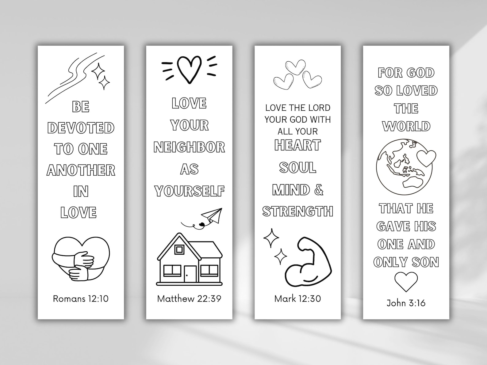 Bible Verse Coloring Bookmarks Printable Sunday School Craft About Gods ...