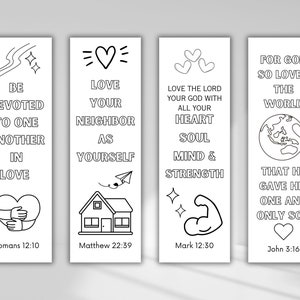 Bible Verse Coloring Bookmarks Printable Sunday School Craft About Gods ...