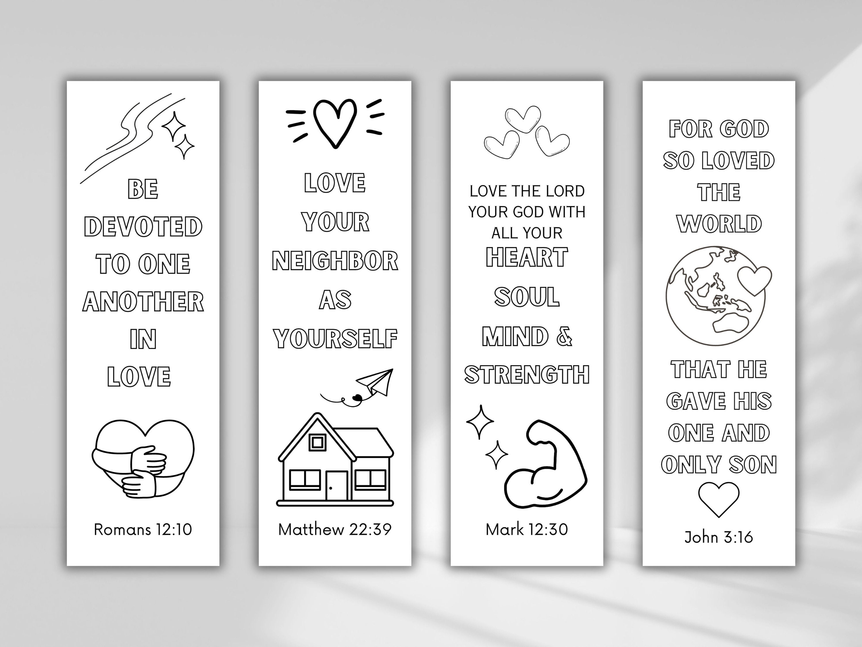 Bible Verse Coloring Bookmarks Printable Sunday School Craft About Gods ...