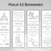Psalm 23 Bible Verse Coloring Scripture Bookmarks Printable Sunday ...