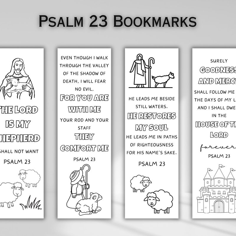 Psalm 23 Kids Bookmark - Etsy
