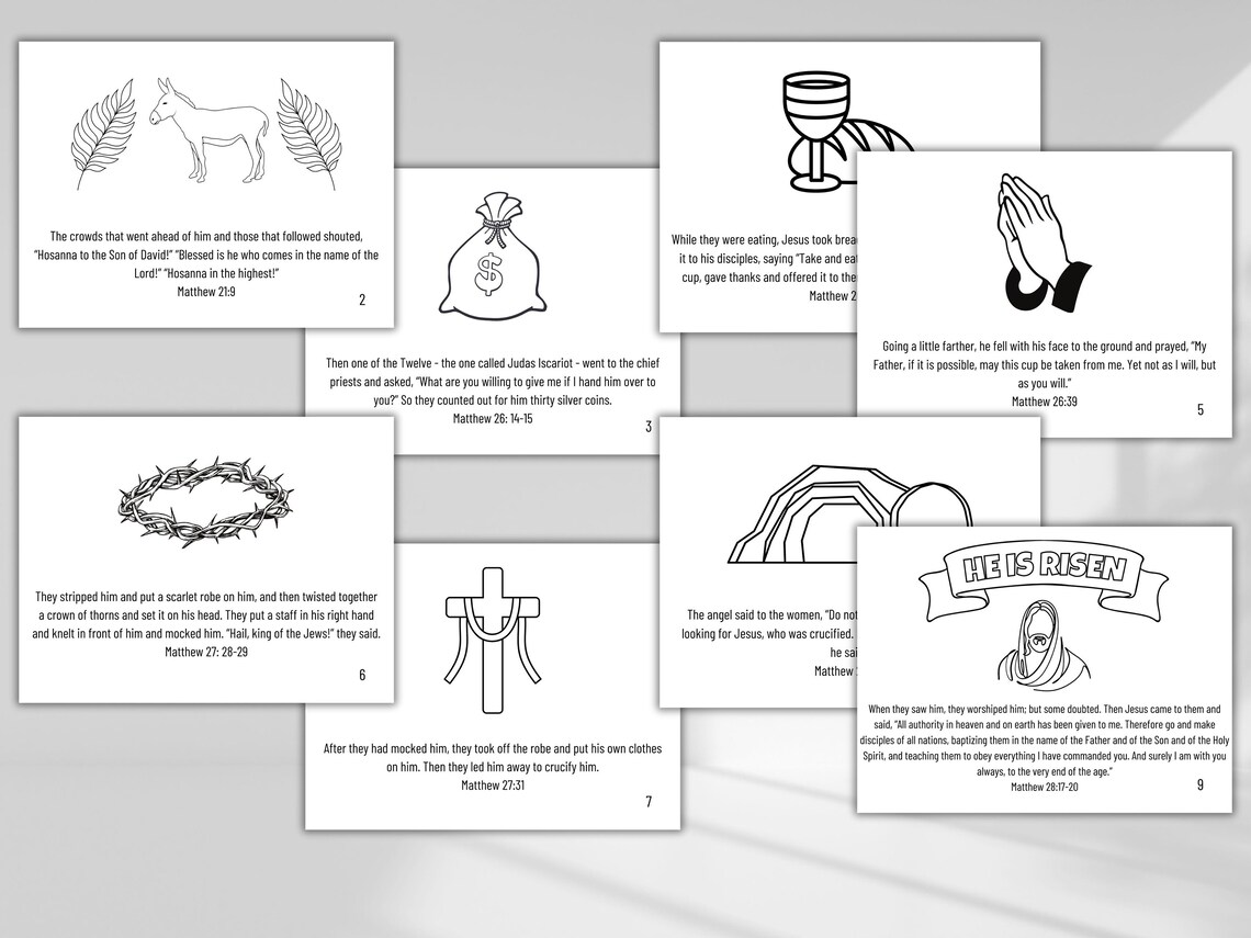 Printable Easter Story Color Book for Kids Easter Craft Sunday School ...