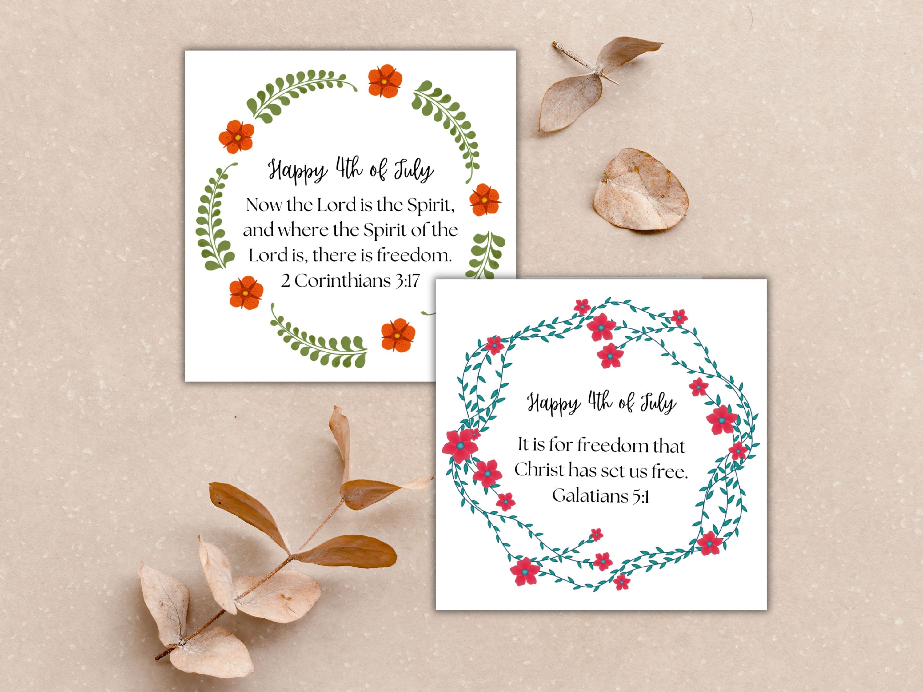 Christian 4th of July Cards Bible Verse Cards Church 4th of July Gift ...