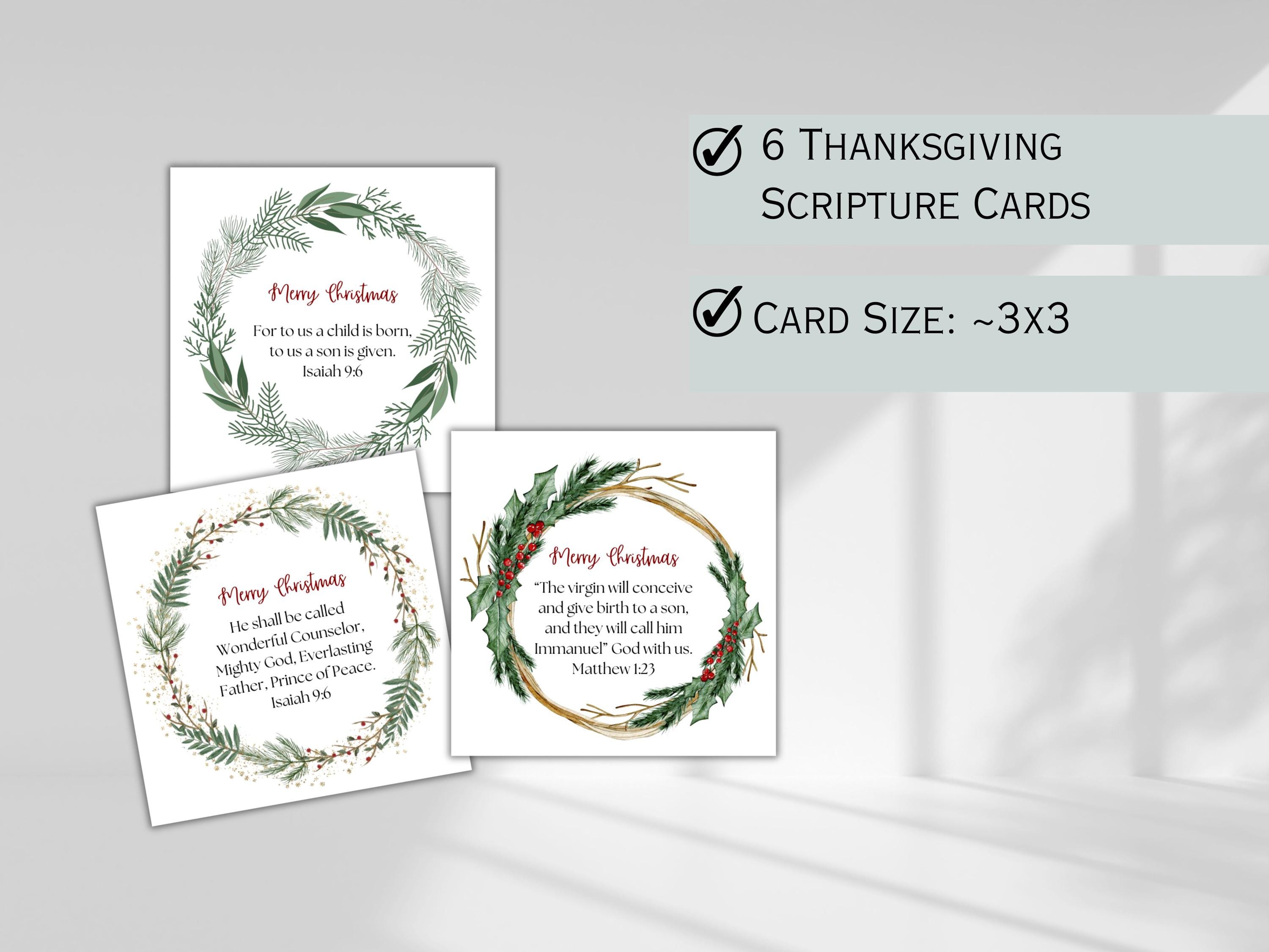 Christmas Bible Verse Cards Christmas Scripture Cards Christian ...