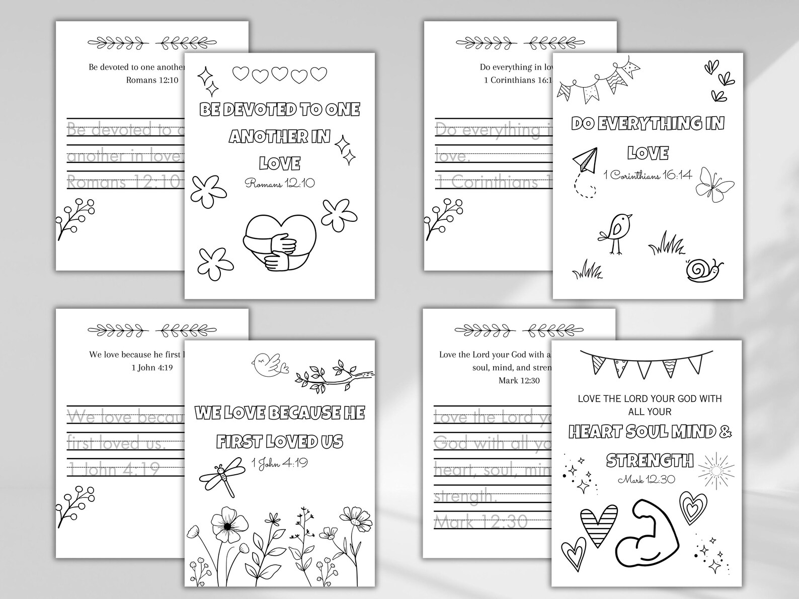 Bible Verse Coloring Printable Sunday School Craft About God Love Kids ...