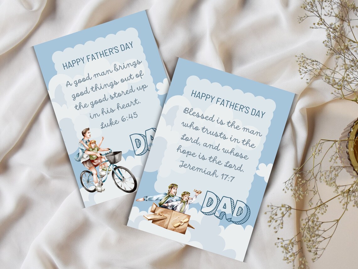 Christian Father's Day Cards Father's Day Printable Bible Verse Cards ...