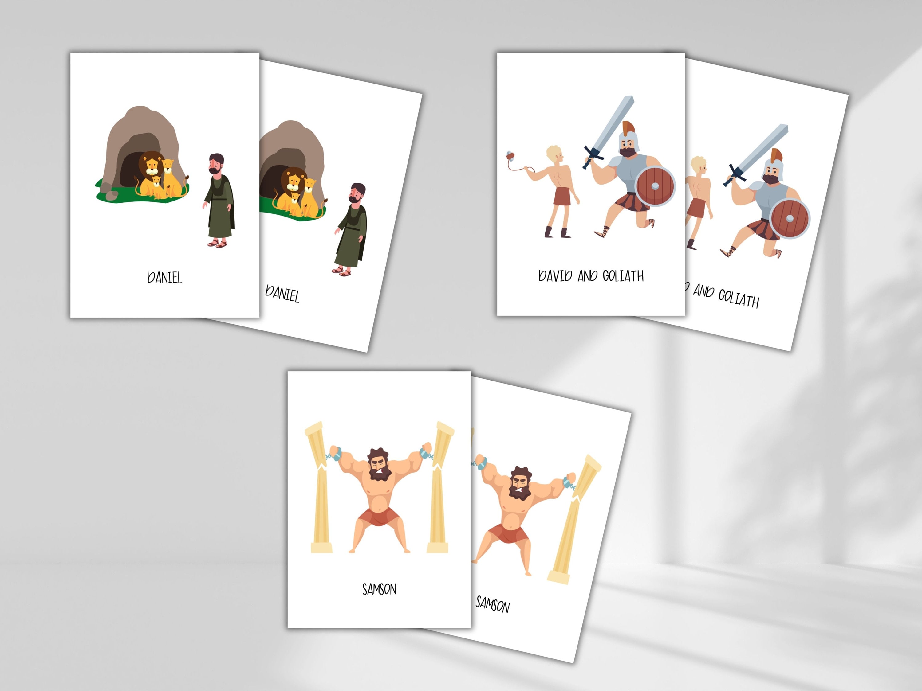 Kids Bible Character Matching Game Christian Memory Matching Card Game ...