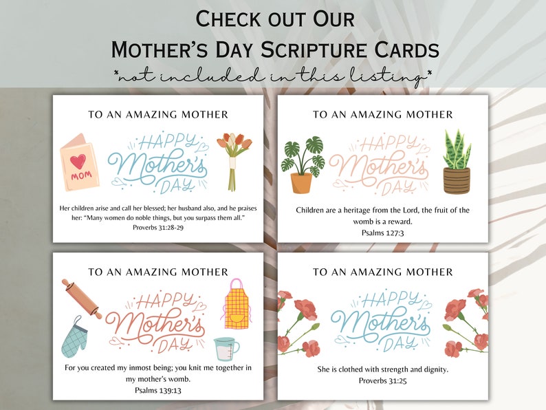 Christian Mothers Day Floral Bookmark Church Gift Tag for Mothers ...