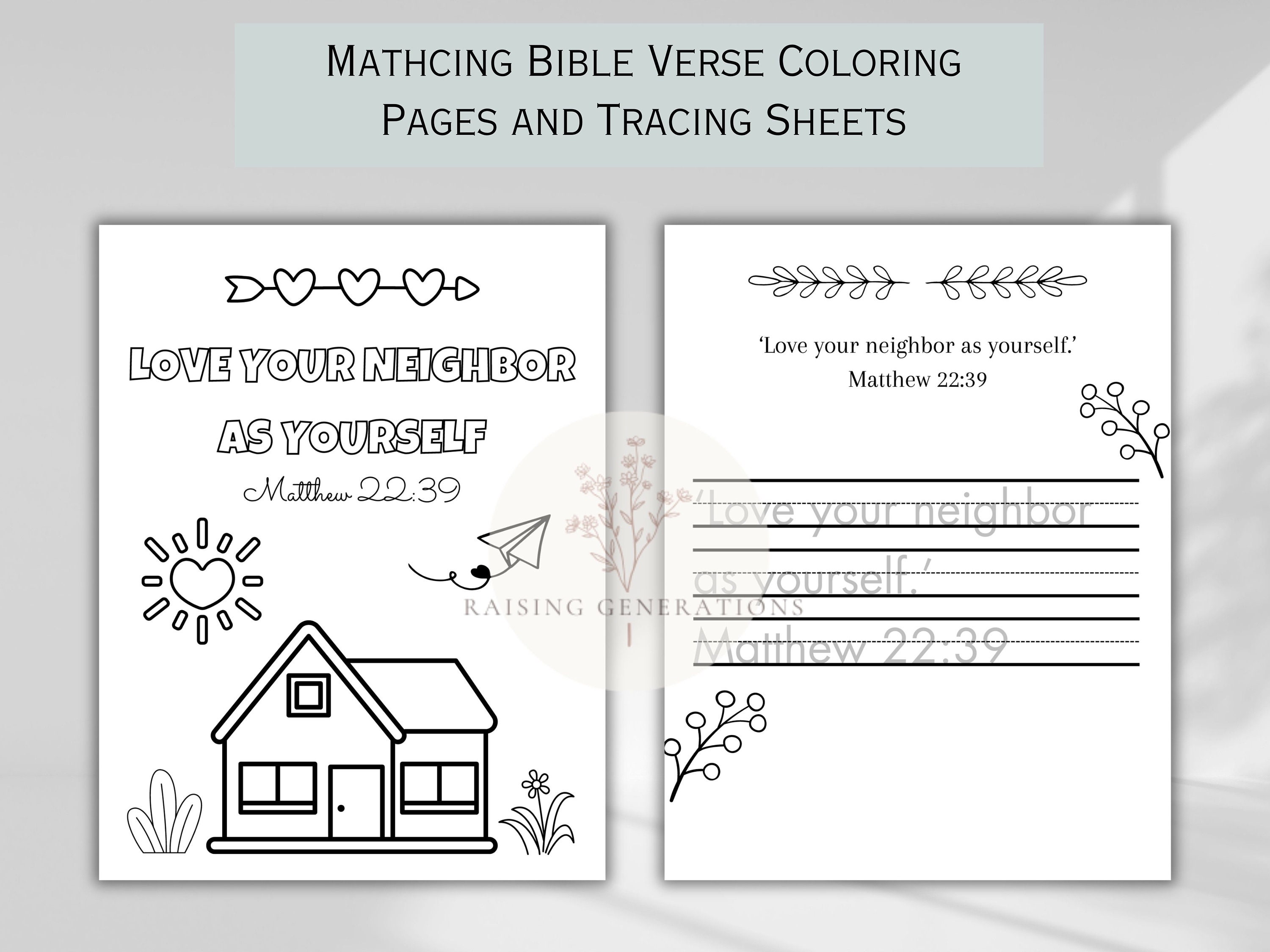 Bible Verse Coloring Printable Sunday School Craft About God Love Kids ...