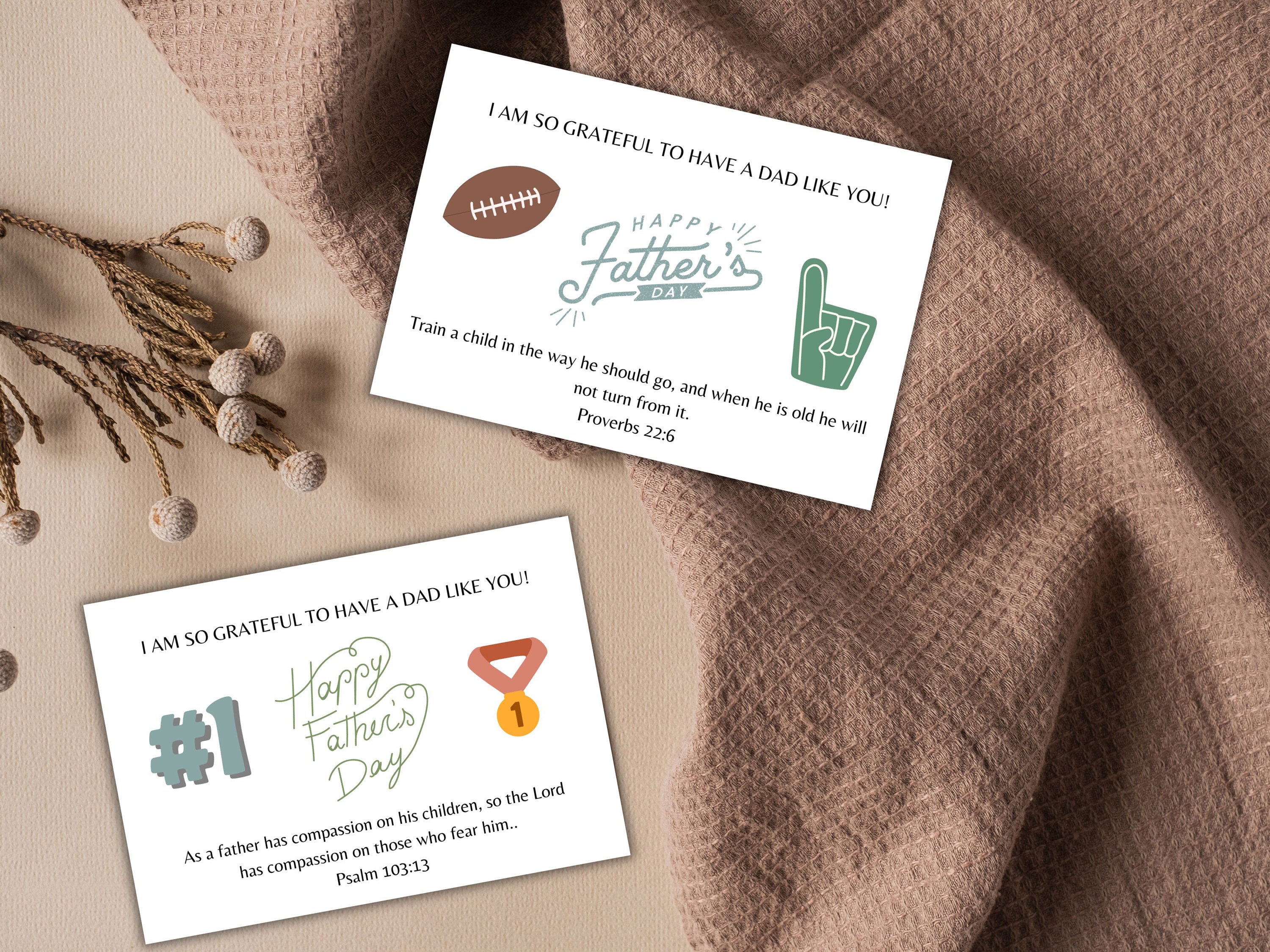 Christian Fathers Day Card Printable Bible Verse Church Gift for ...