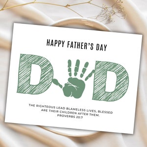 Christian Fathers Day Craft for Dad Handprint Art From Kids Printable ...