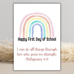 Bible Verse First Day of School Cards Back to School Cards for Students ...
