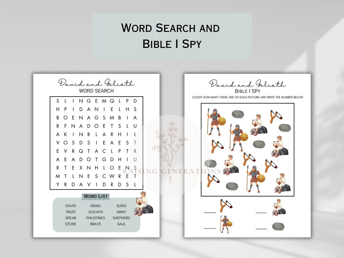 David and Goliath Craft Sunday School Activity for Kids Bible Games ...