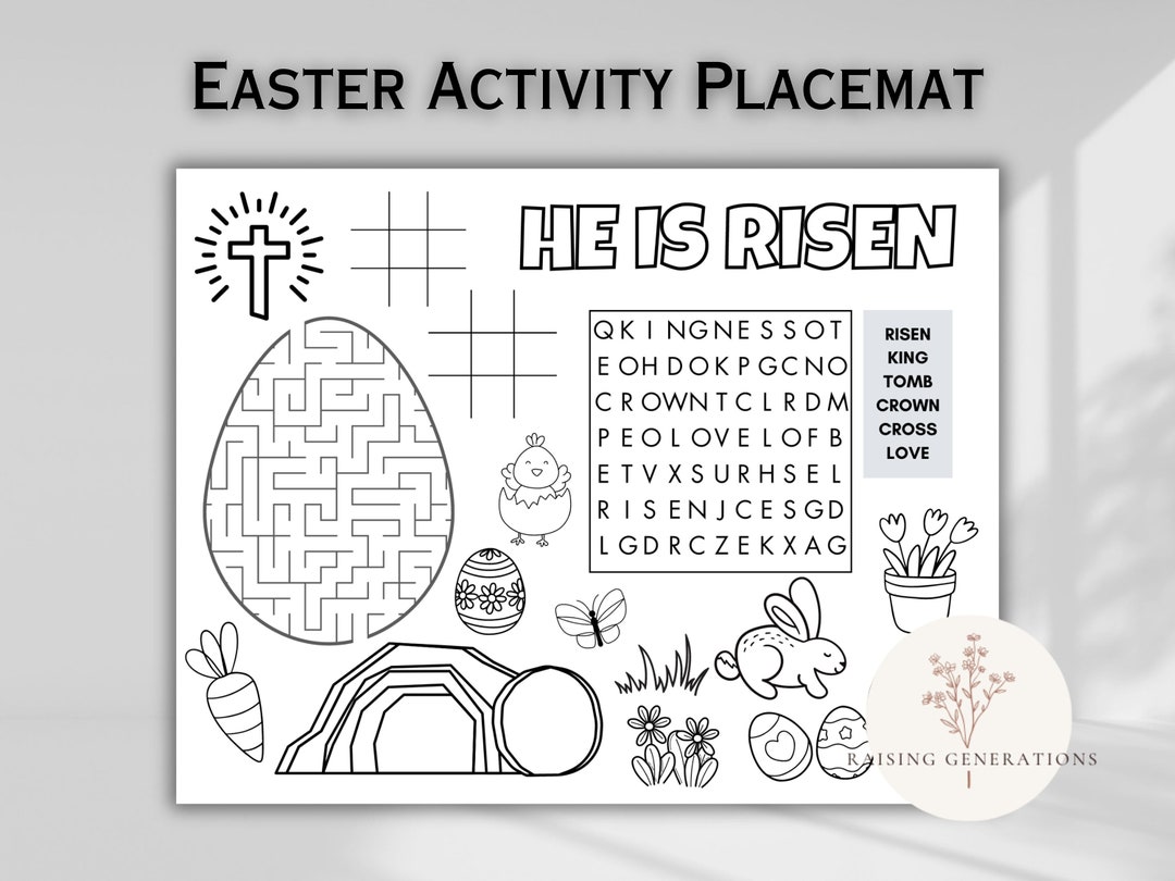Christian Easter Color Activity Kids Sunday School Easter Sunday Craft ...
