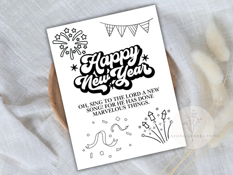 Christian New Years Coloring Pages New Years Sunday School Activity New ...