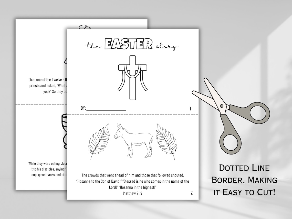 Printable Easter Story Color Book for Kids Easter Craft Sunday School ...