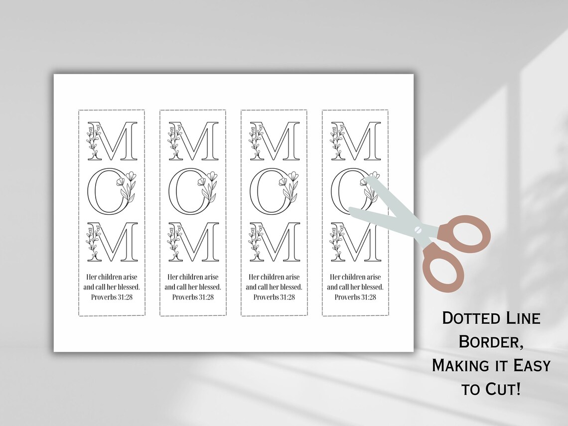 Christian Mothers Day Floral Bookmark Church Gift Tag for Mothers ...