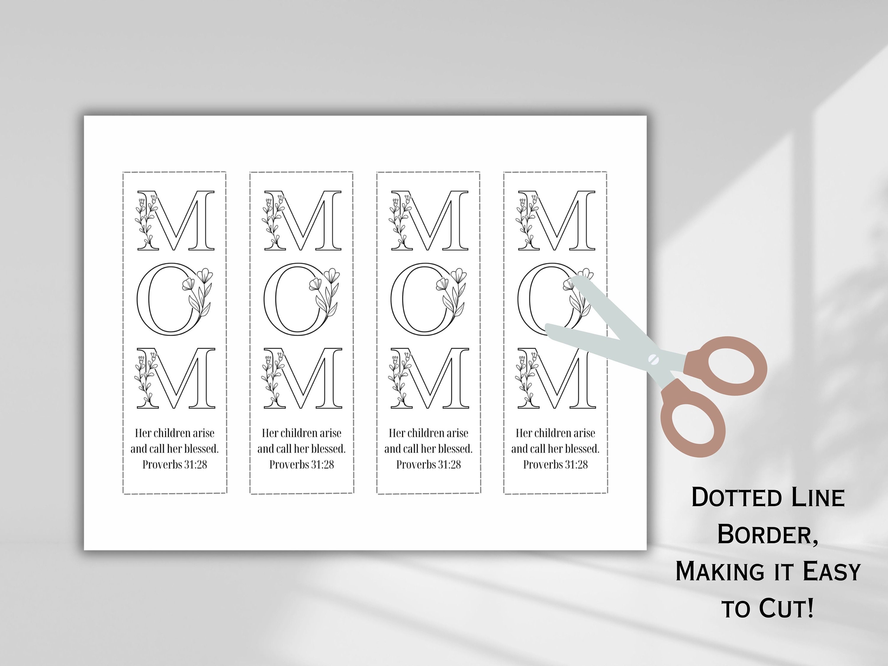 Christian Mothers Day Floral Bookmark Church Gift Tag for Mothers ...