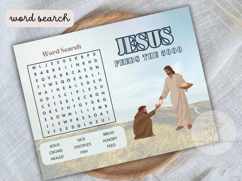 Jesus Feeds the 5000 Activity Pages Printable Sunday School Craft About ...
