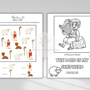 Psalm 23 Printable Bible Memorization Worksheet Sunday School Bible ...