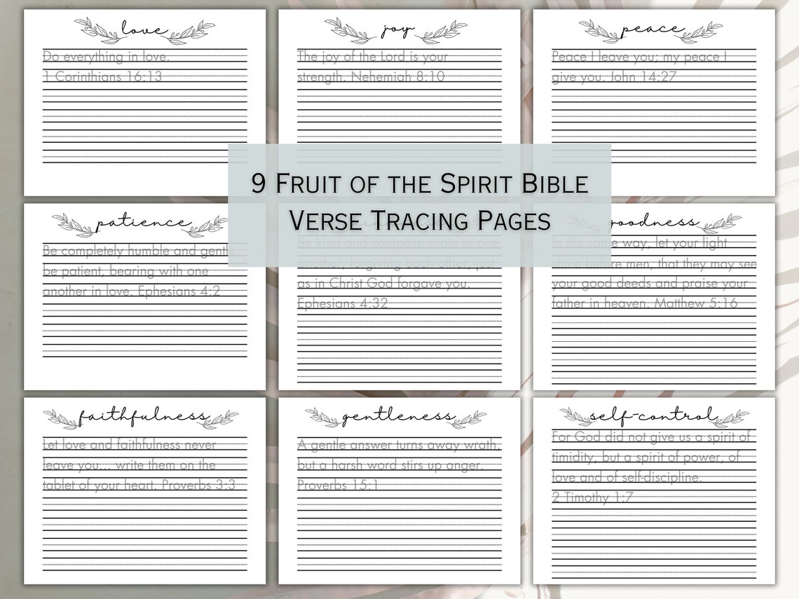 Fruit of the Spirit Bundle Printable Bookmarks, Coloring Bible Verse ...