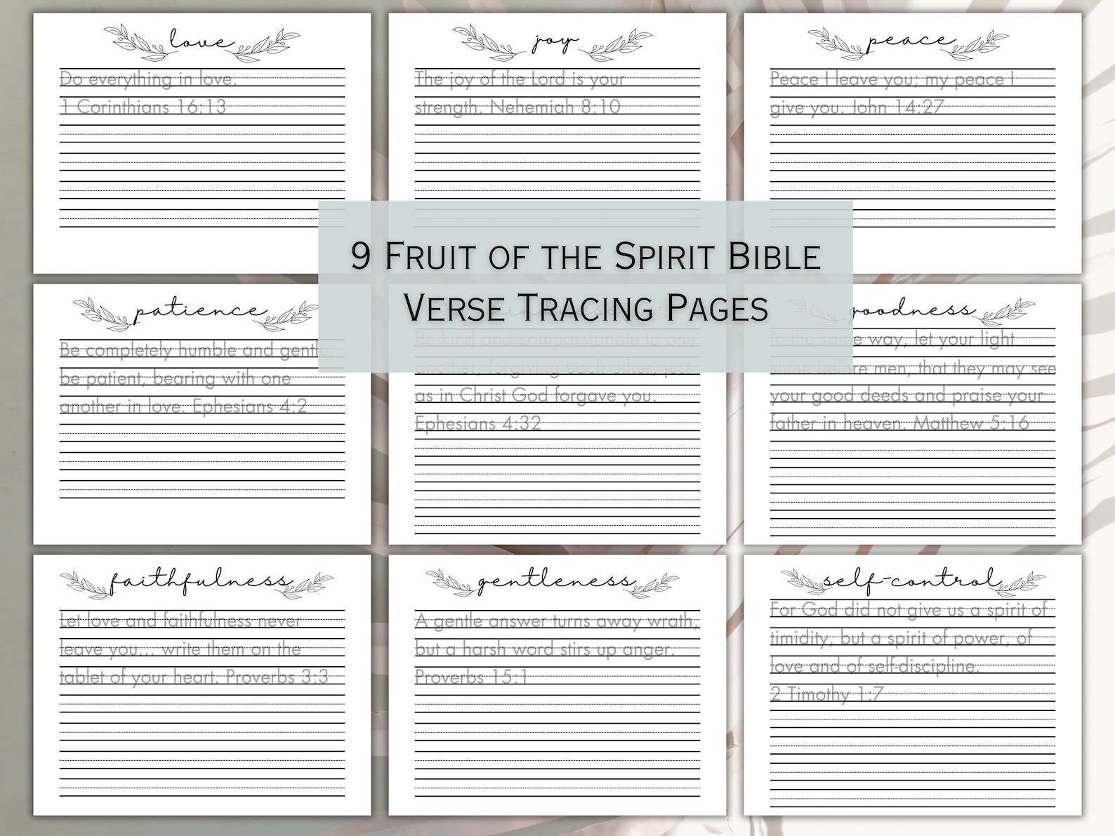 Fruit of the Spirit Bundle Printable Bookmarks, Coloring Bible Verse ...