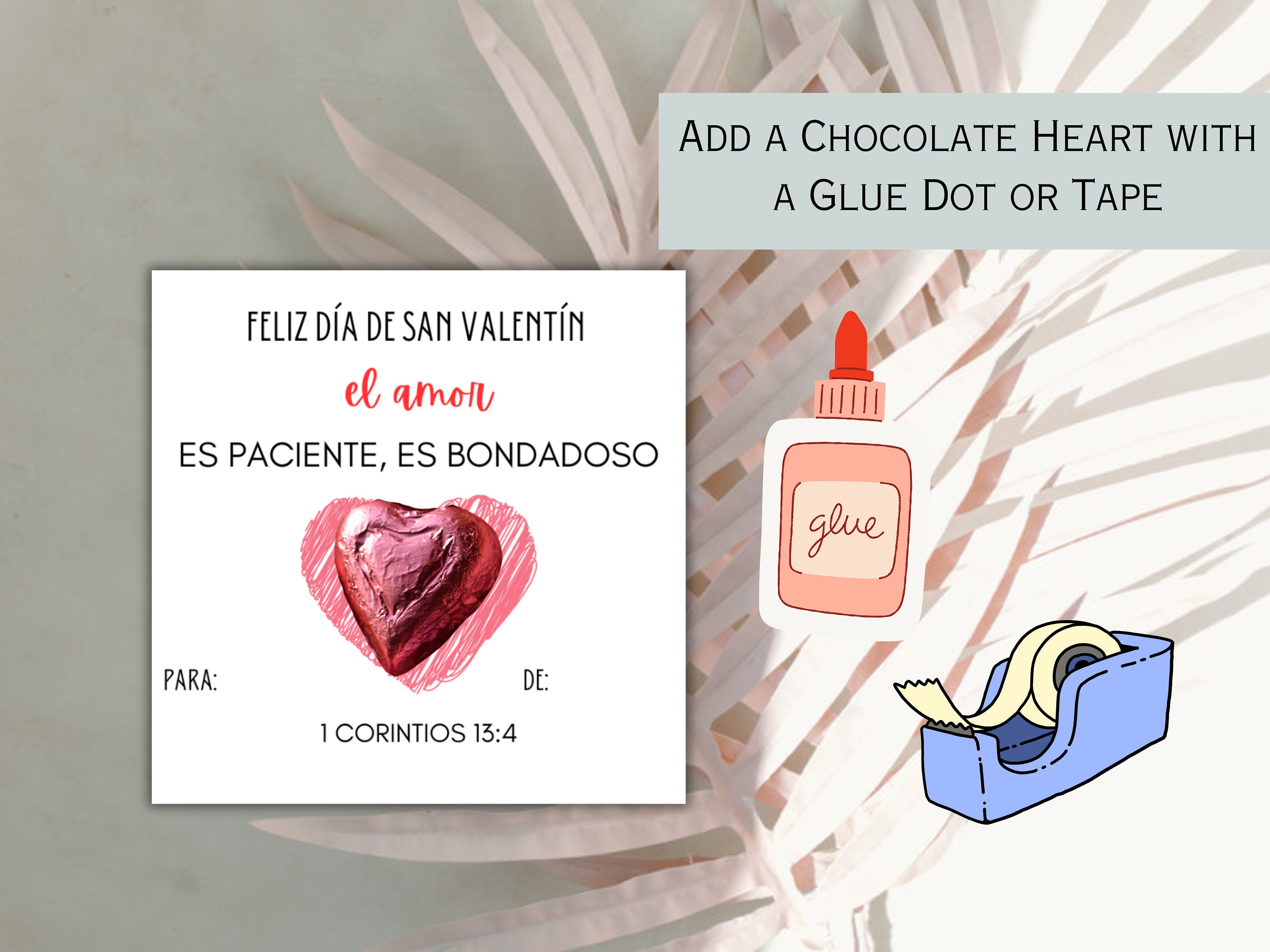 Spanish Valentines Bible Verse Cards for Kids Classmates DIY Christian ...