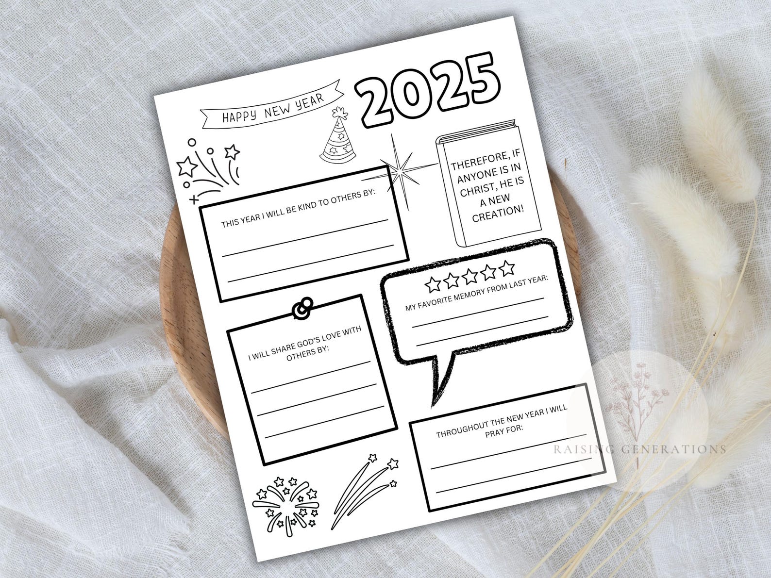 Christian New Years Resolution Page for Kids New Years Sunday School ...