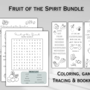 Fruit of the Spirit Bundle | Printable Bookmarks, Coloring | Bible ...
