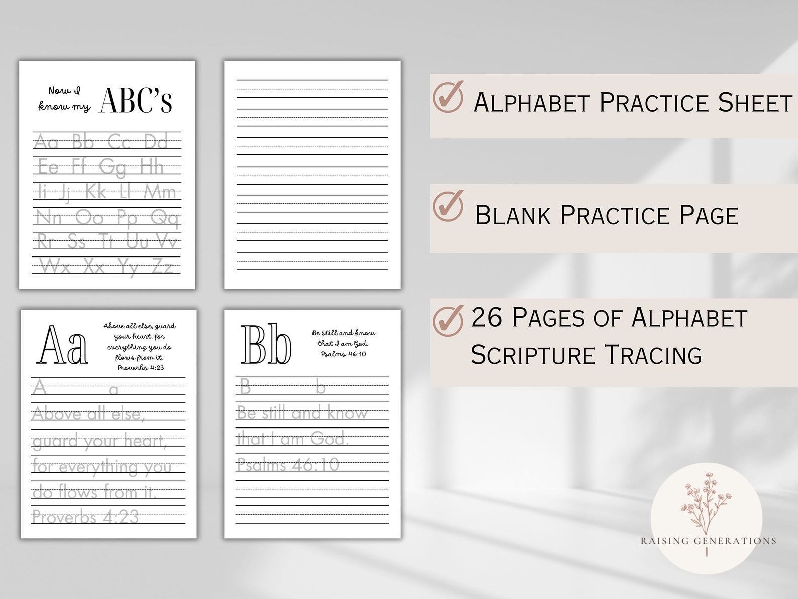 Printable ABC Tracing Bundle Scripture Alphabet Tracing Worksheets ...