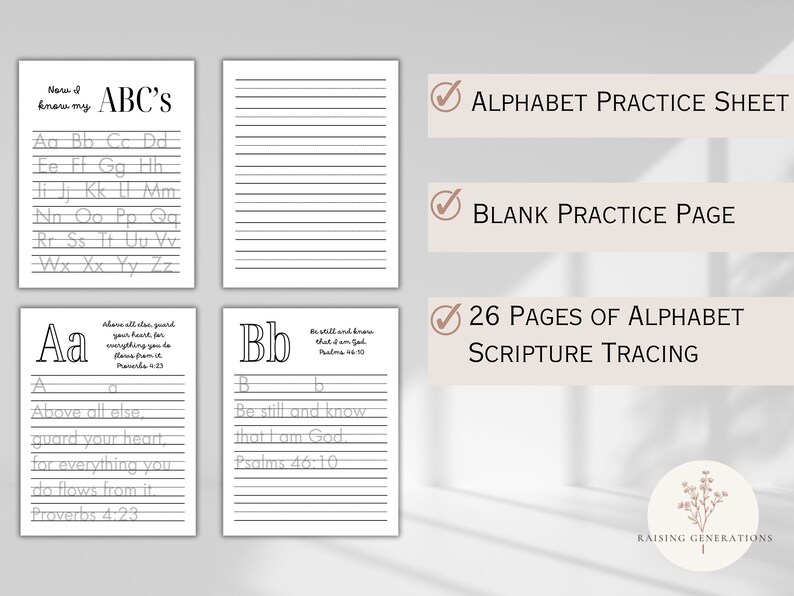 Printable ABC Tracing Bundle Scripture Alphabet Tracing Worksheets ...
