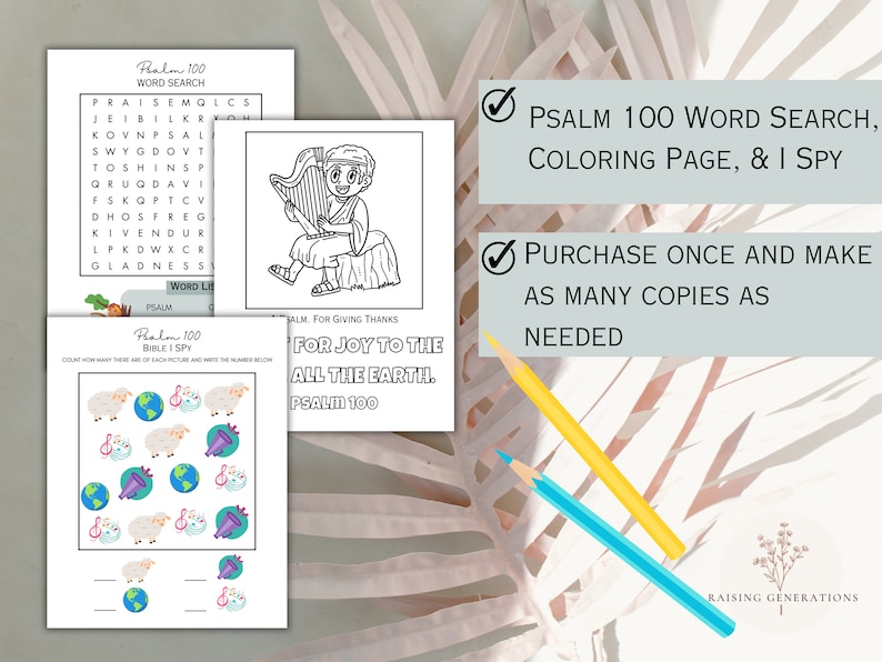 Psalm 100 Learning Resource Kids Craft Psalm 100 Sunday School Activity ...