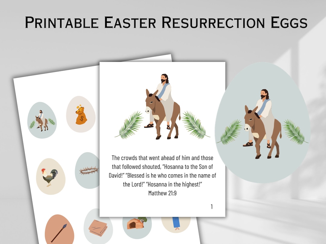 Printable Easter Story Eggs Jesus Resurrection Eggs Christian Easter ...