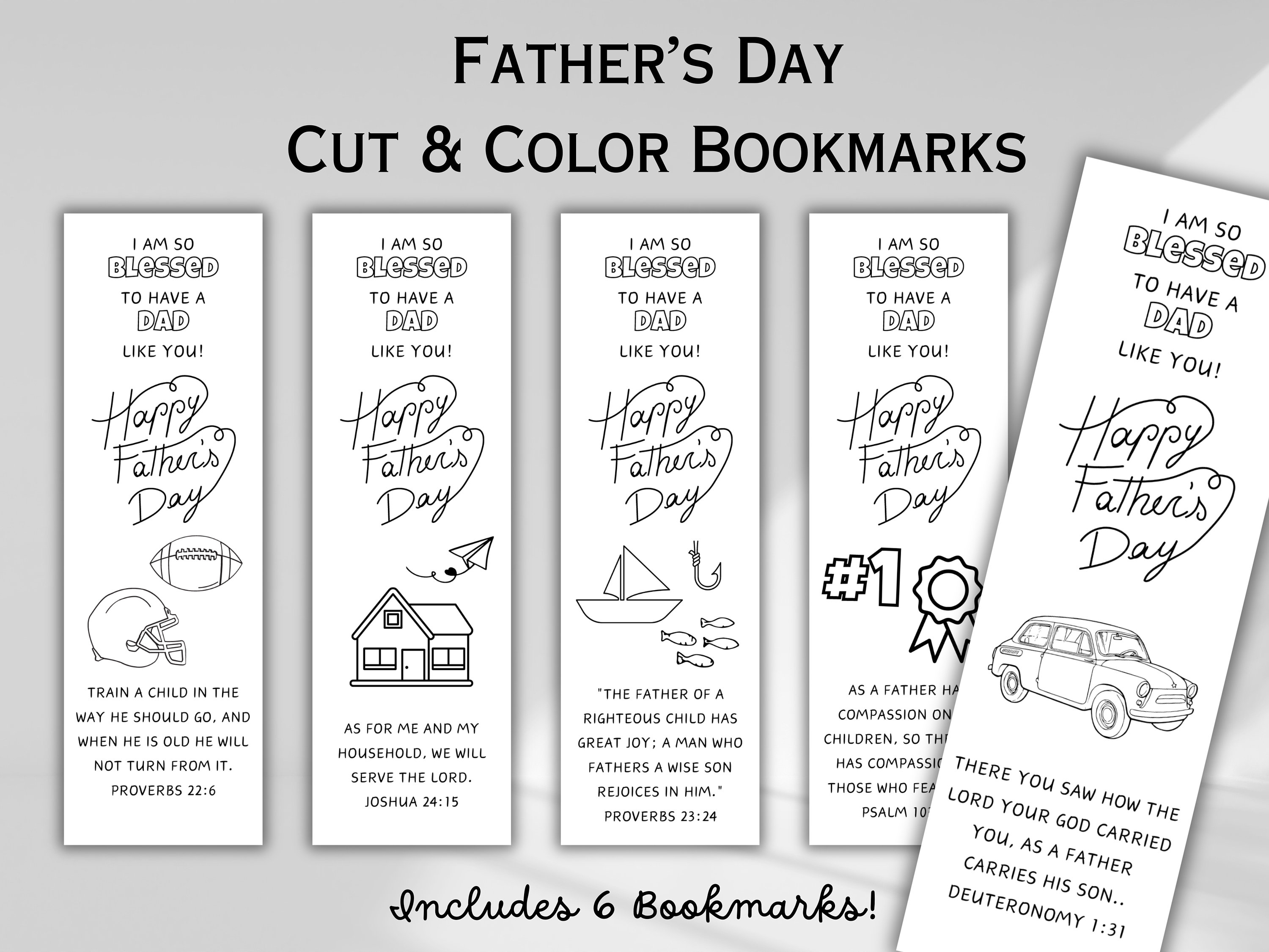 Christian Fathers Day Card Printable Bible Verse Church Gift for ...