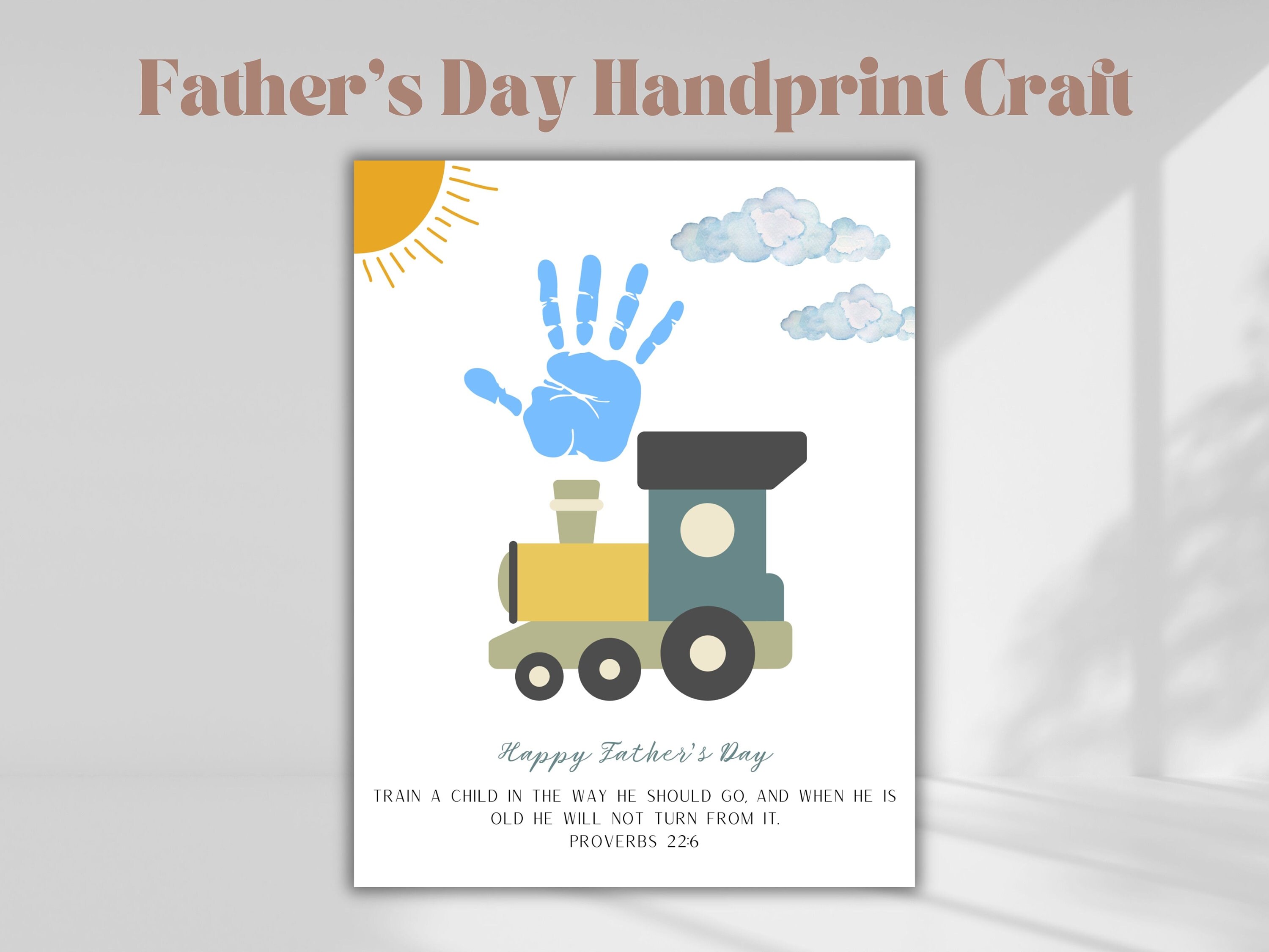 Christian Fathers Day Craft for Dad Handprint Art From Kids Printable ...
