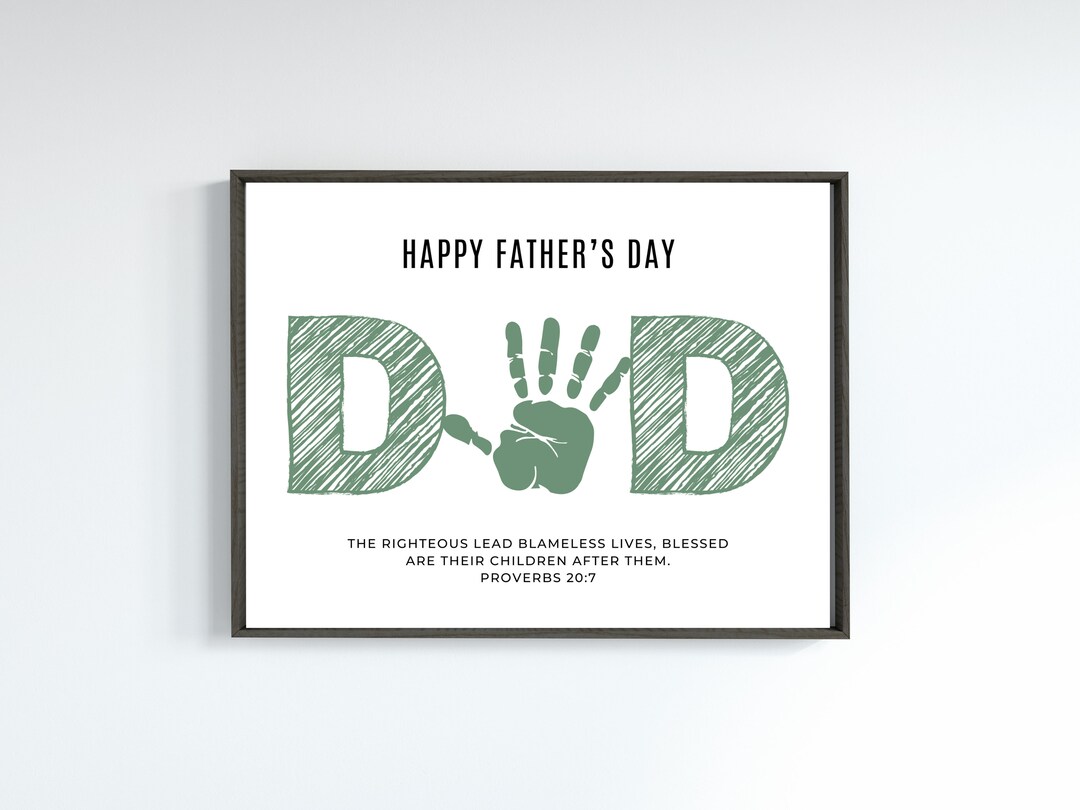 Christian Fathers Day Craft for Dad Handprint Art From Kids Printable ...