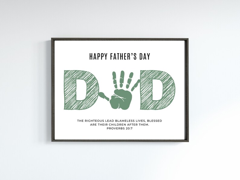 Christian Fathers Day Craft for Dad Handprint Art From Kids Printable ...