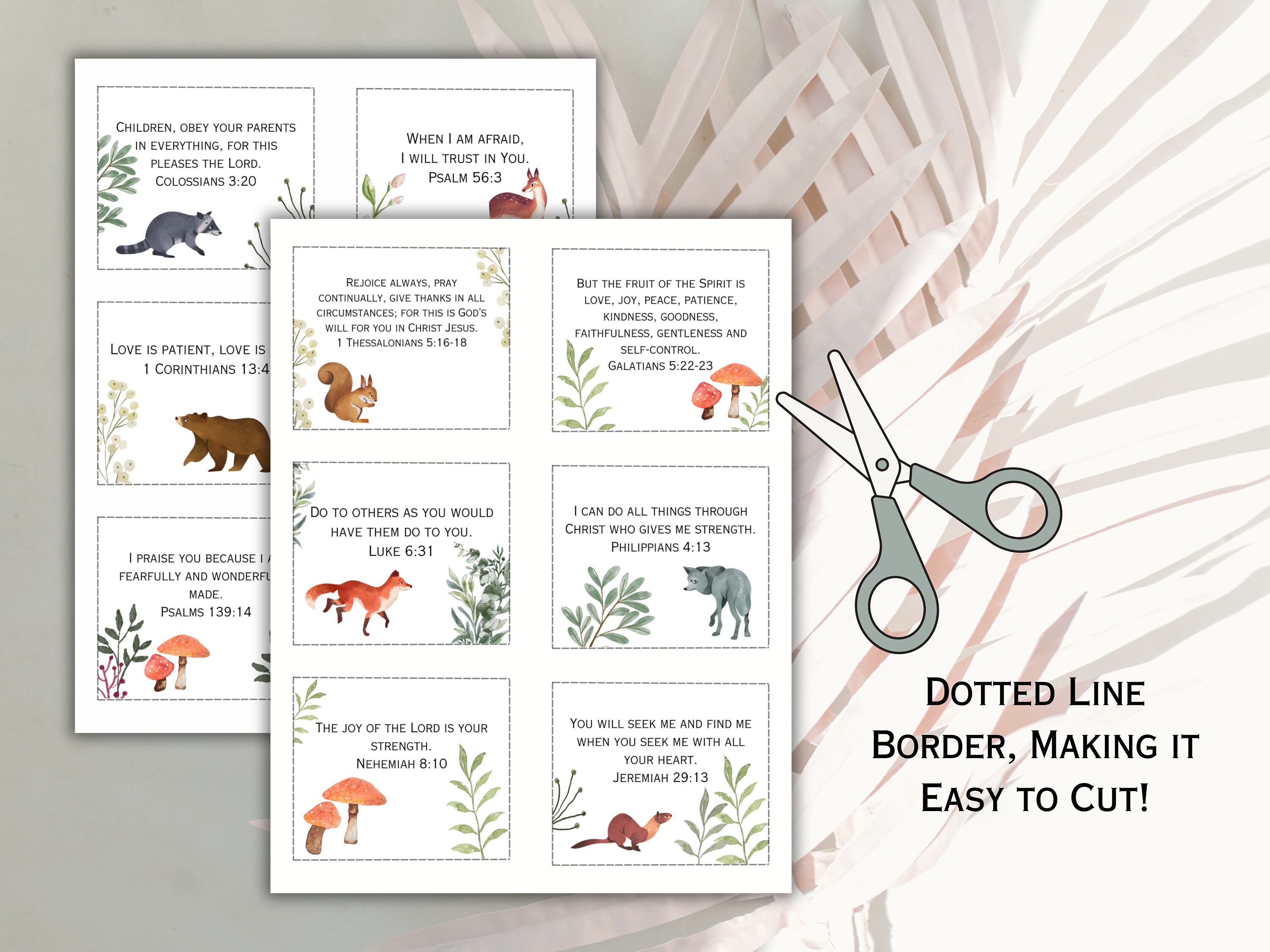 Bible Verse Cards Scripture Memory Cards Printable Scripture Cards for ...