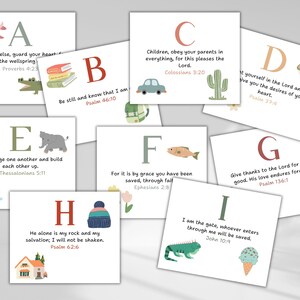 ABC Bible Verse Flashcards Scripture Card Printable Alphabet Bible ...