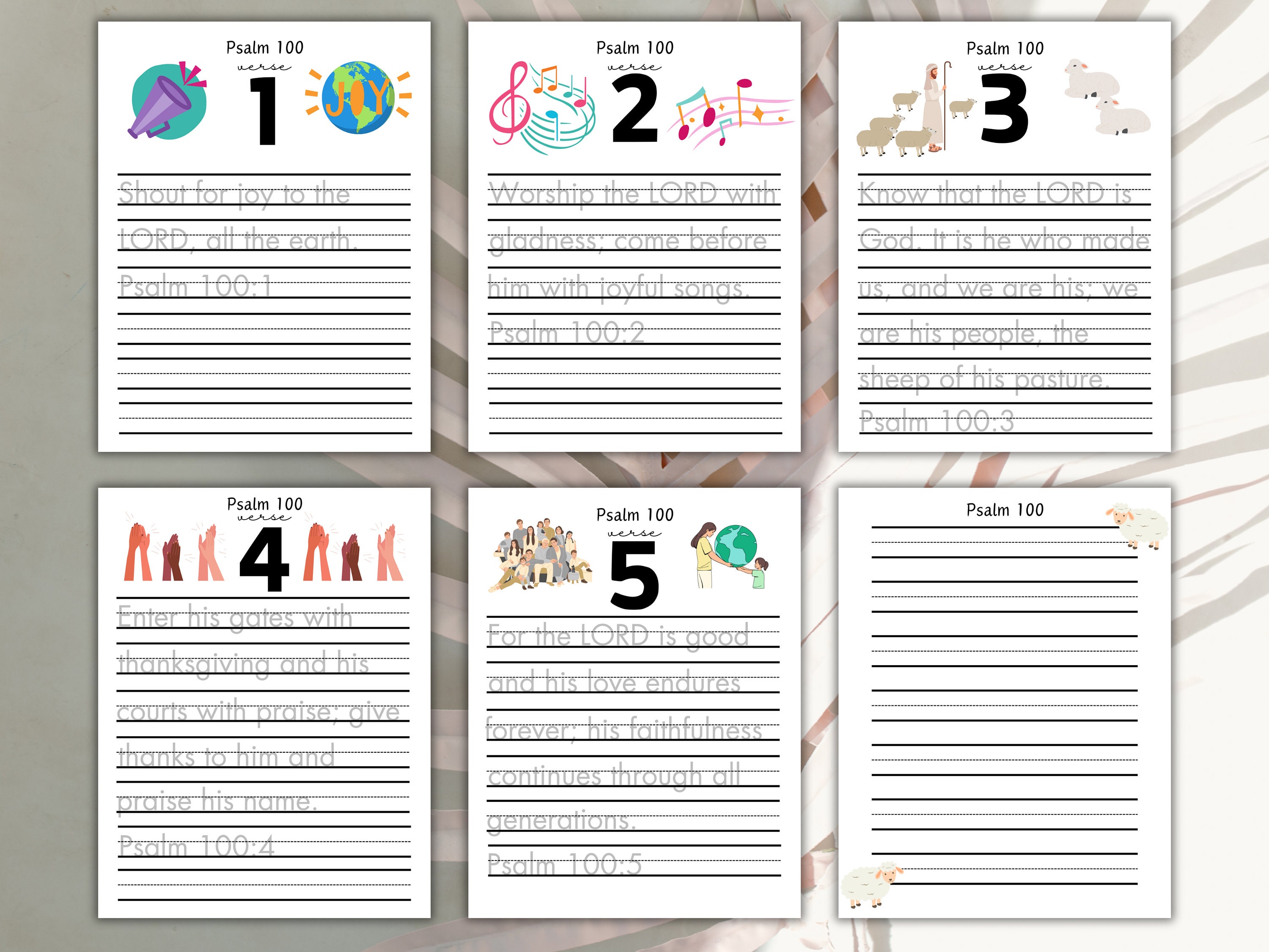 Psalm 100 Learning Resource Kids Craft Psalm 100 Sunday School Activity ...