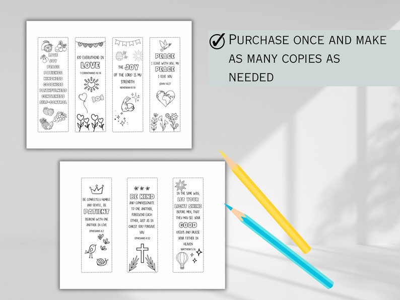 10 Fruit of the Spirit Coloring Bookmarks for Kids Printable Sunday ...